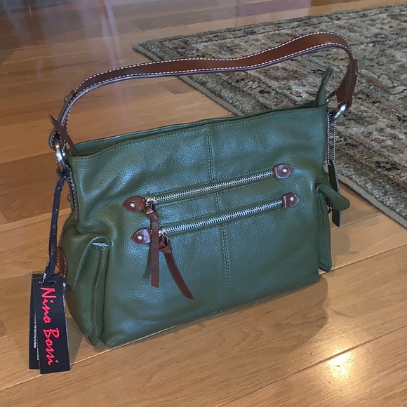 Nino BOSSI | Bags | Nwt Nino Bossi Grn Loden Haleigh Leather Hobo 25 ...